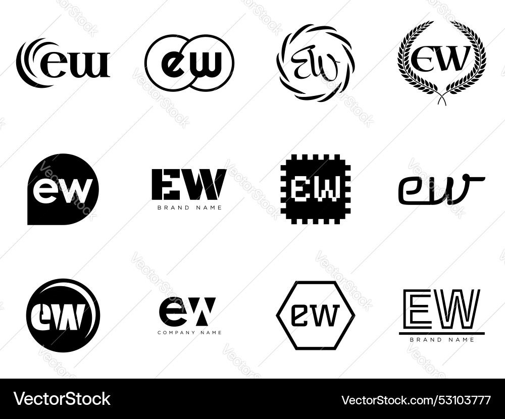Ew logo company template letter e and w logotype Vector Image