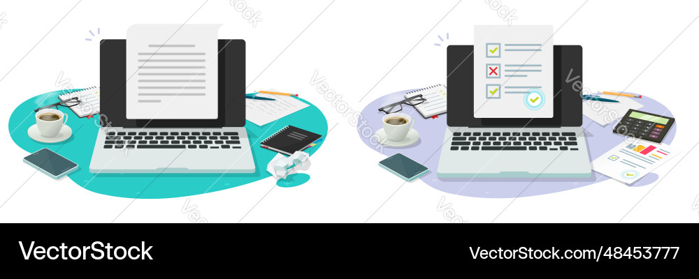 Exam online test quiz 3d graphic writer create Vector Image