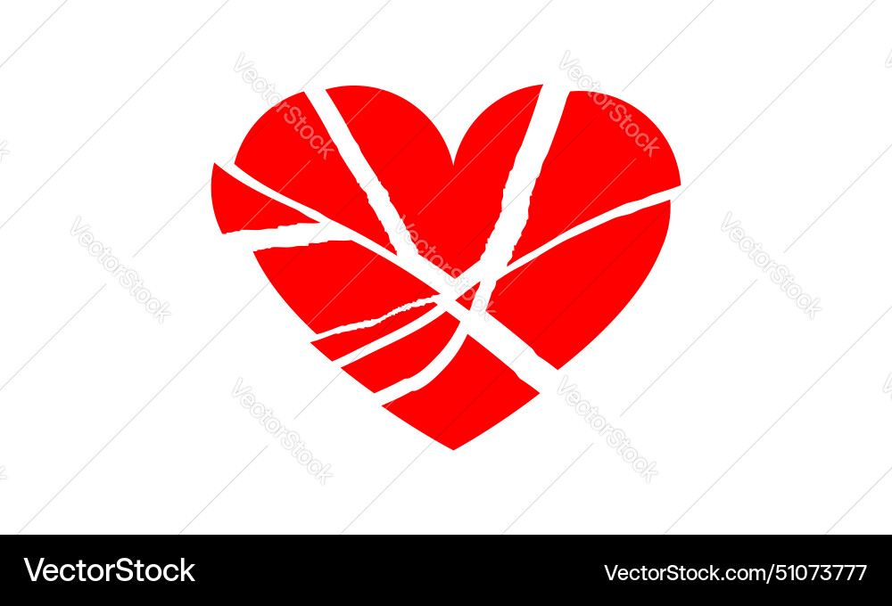 Heart broken icon romance love disappointment Vector Image