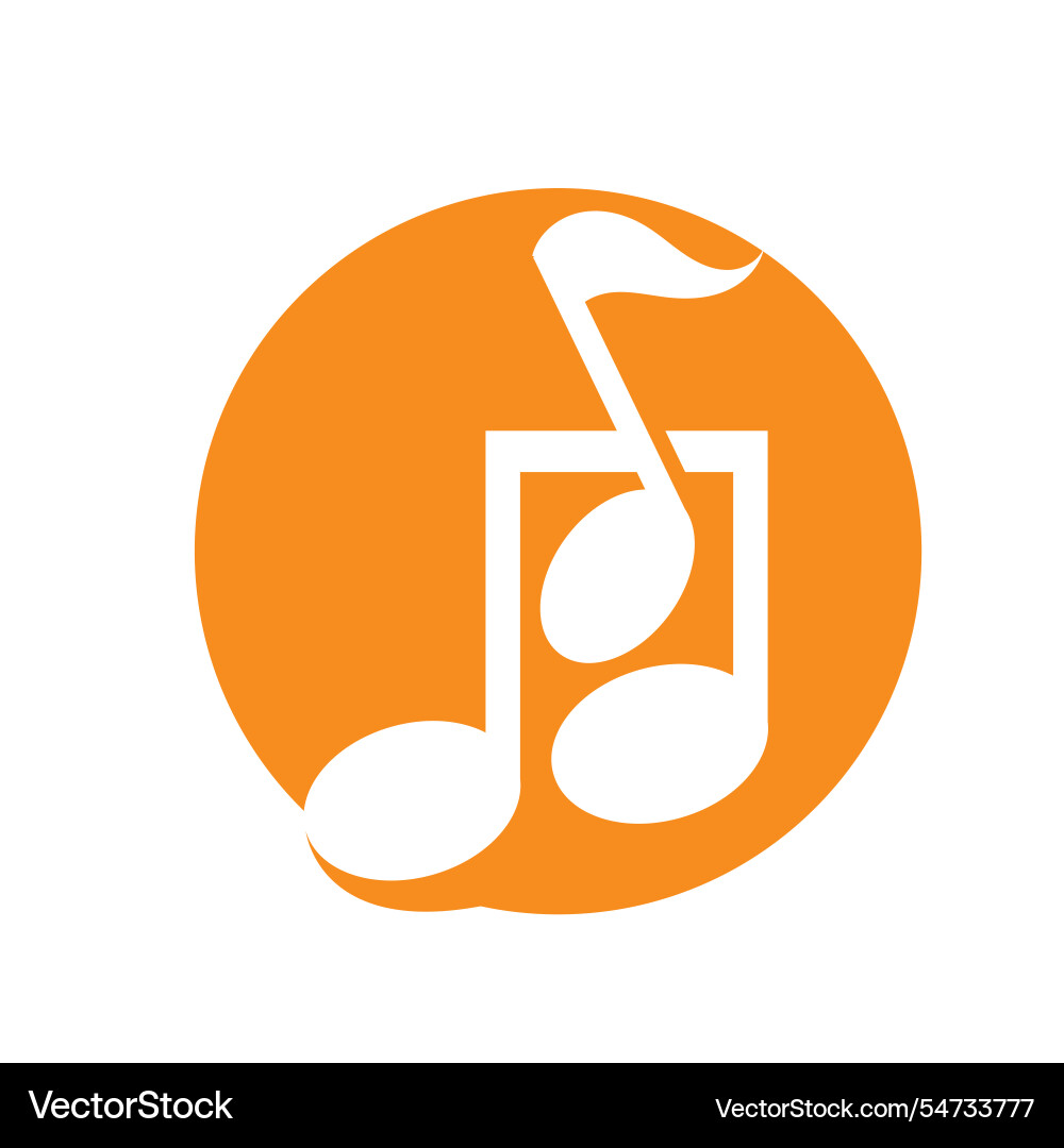 Music note icon logo Royalty Free Vector Image