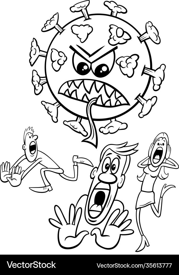 Panic Coronavirus Coloring Page Royalty Free Vector Image