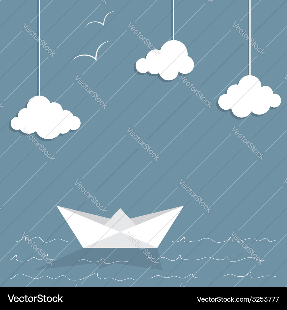 Paper ship Royalty Free Vector Image - VectorStock