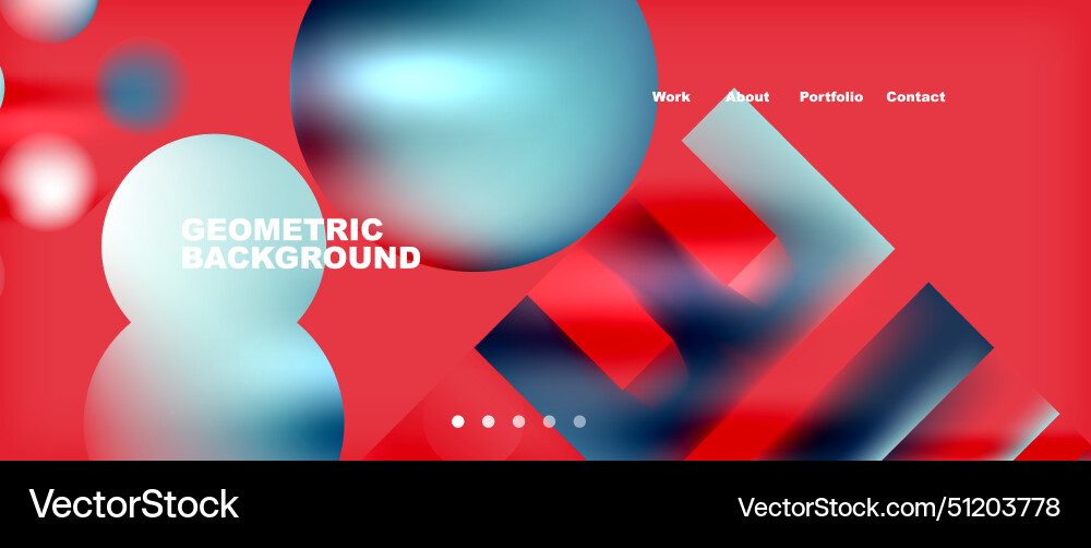 A red background with blue and white geometric Vector Image