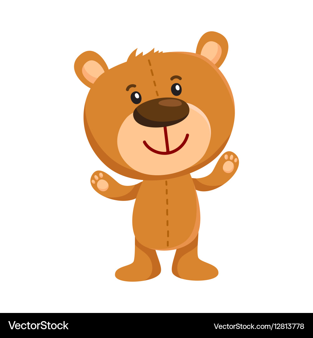 Cute retro style teddy bear character standing Vector Image