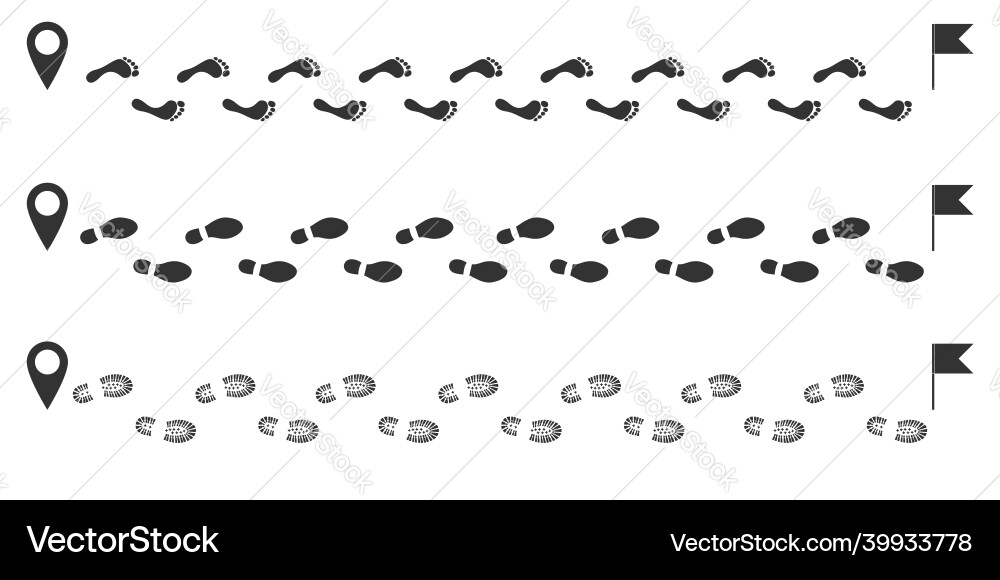 Footprints Collection - Human Trails Royalty Free Vector