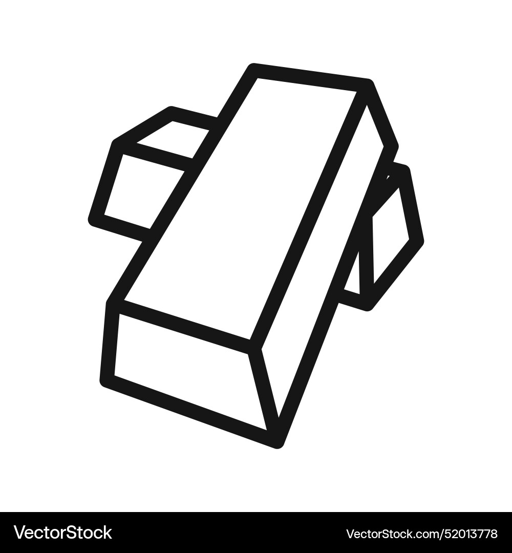 Gold bars icon black line art Royalty Free Vector Image