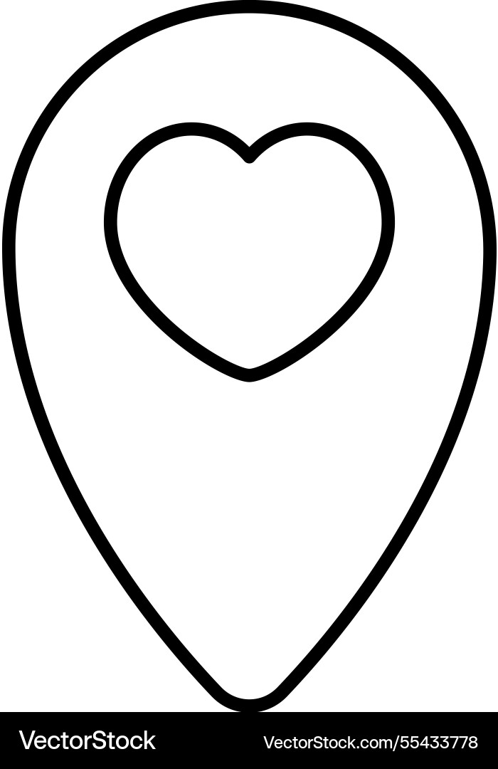 Location pin with heart Royalty Free Vector Image