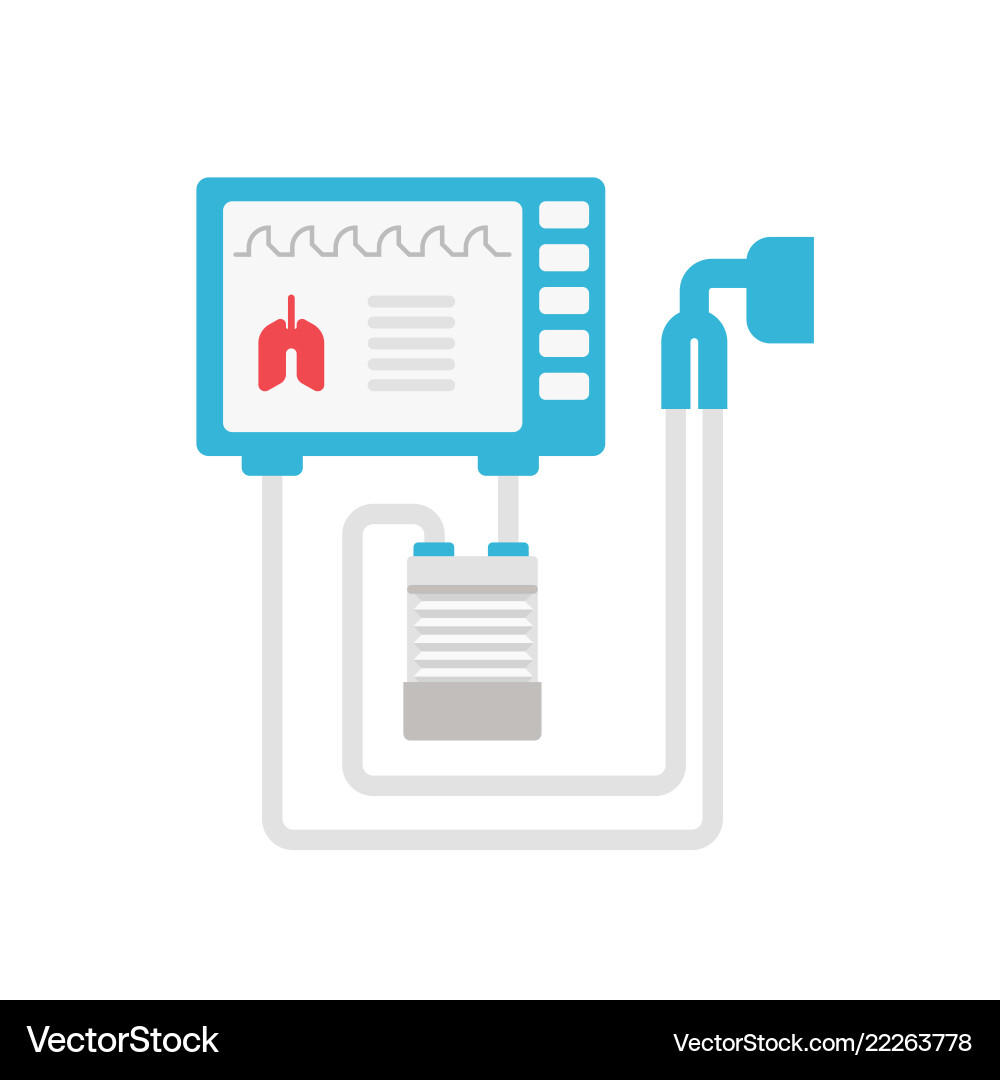 Medical ventilator flat Royalty Free Vector Image