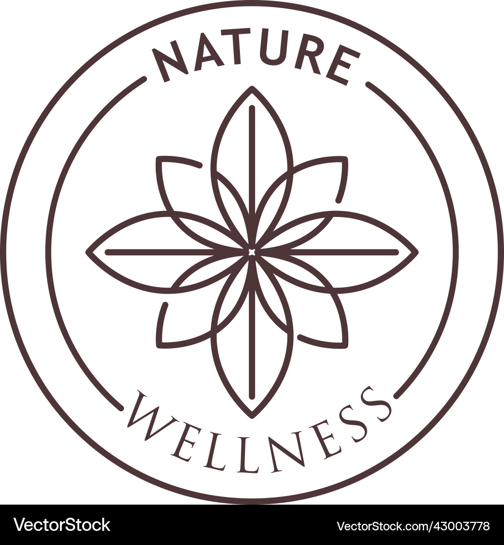 Nature wellness badge Royalty Free Vector Image