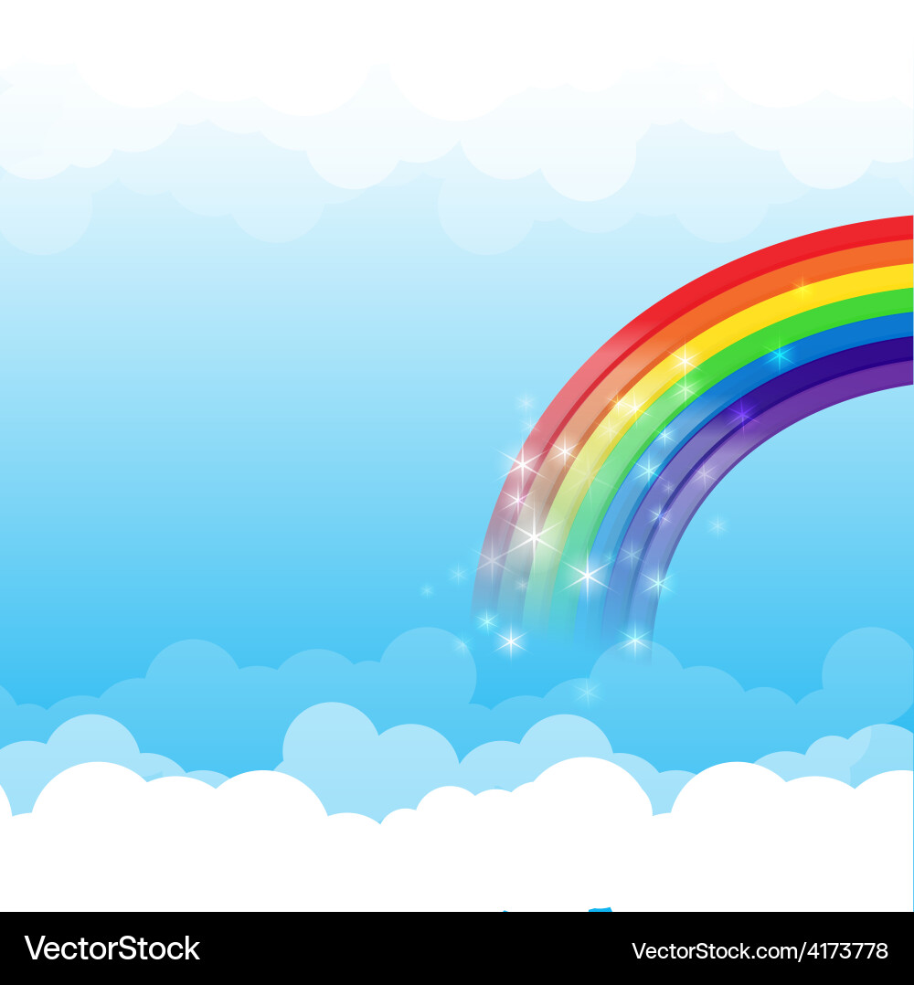 Rainbow cloud and sky background 003 Royalty Free Vector