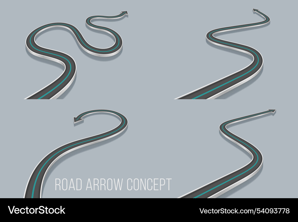 Winding 3d road infographic concept on a white Vector Image