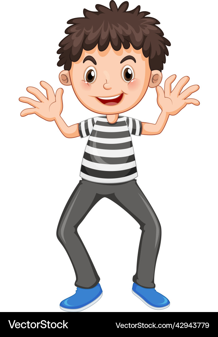 A boy in standing posture cartoon character Vector Image