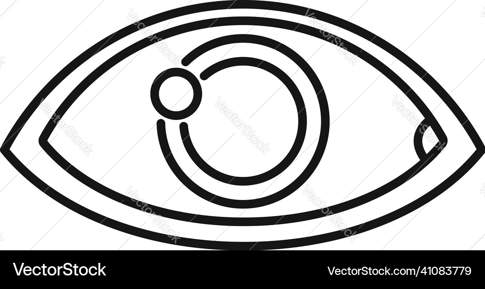 Big human eye icon outline eyeball sight Vector Image