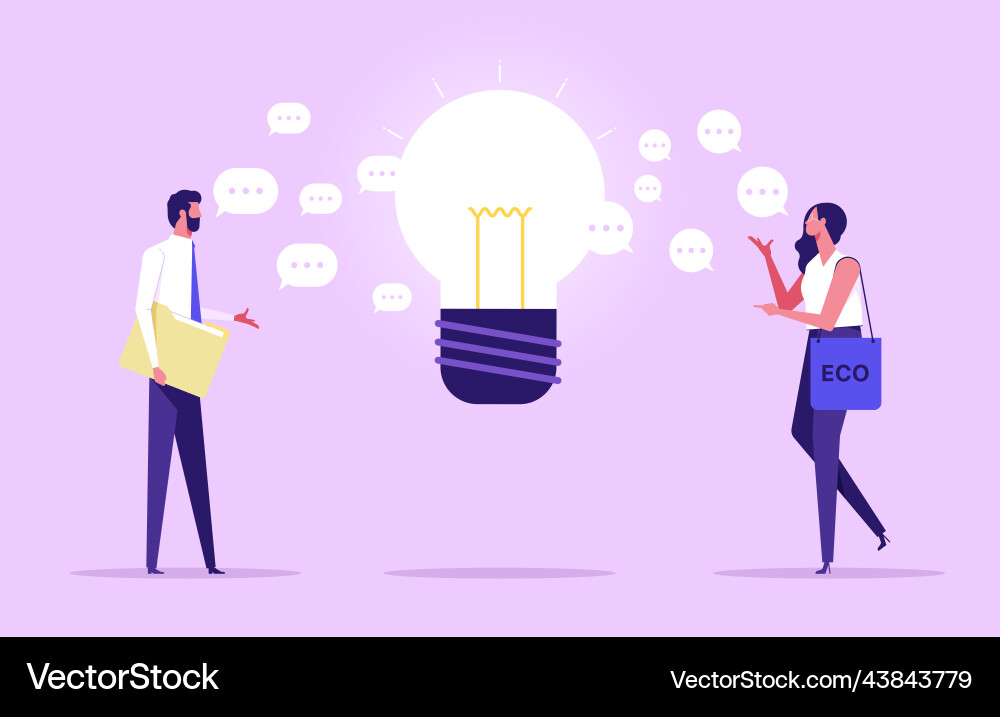 Business team or partnership exchanging and idea Vector Image