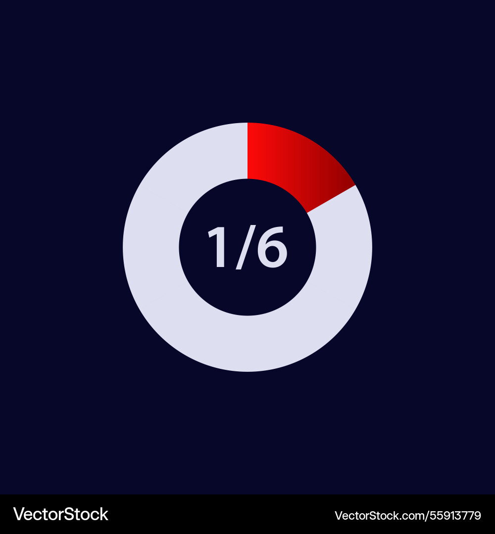Circular progress bar showing one of six Vector Image