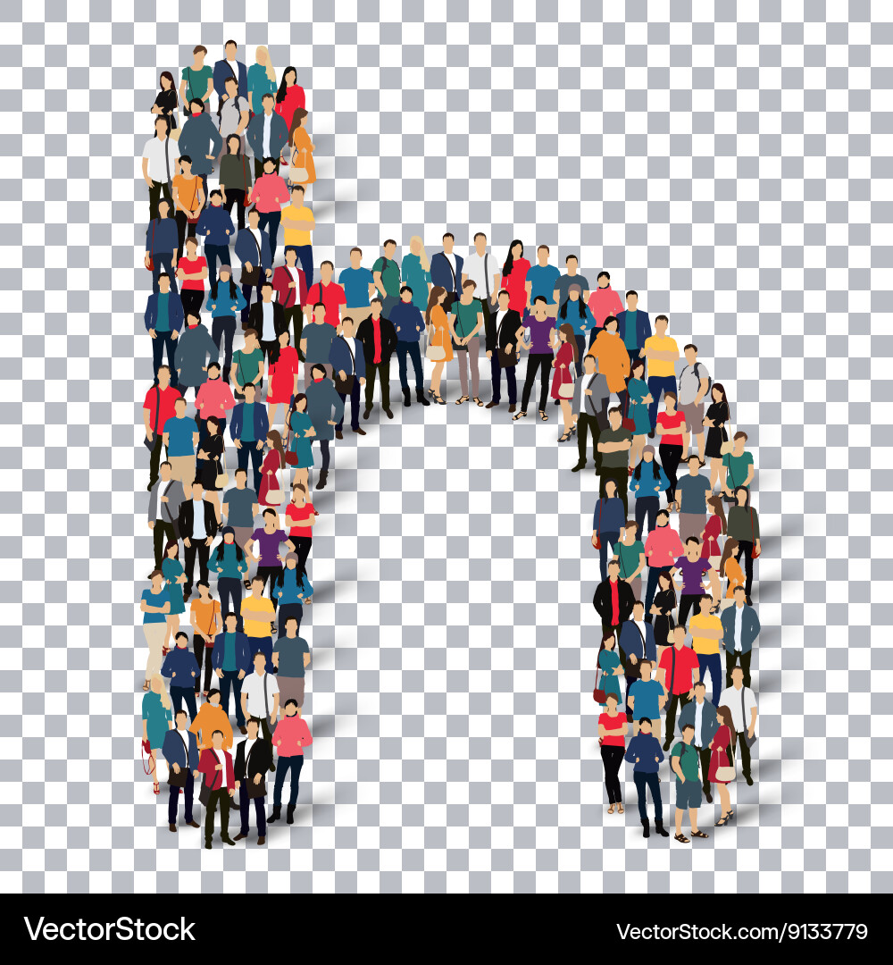Group people shape letter h transparency Vector Image