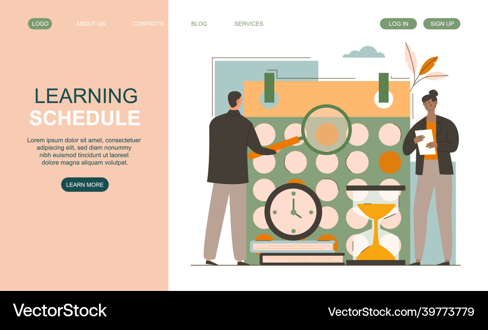 Learning Time Management Concept Royalty Free Vector Image