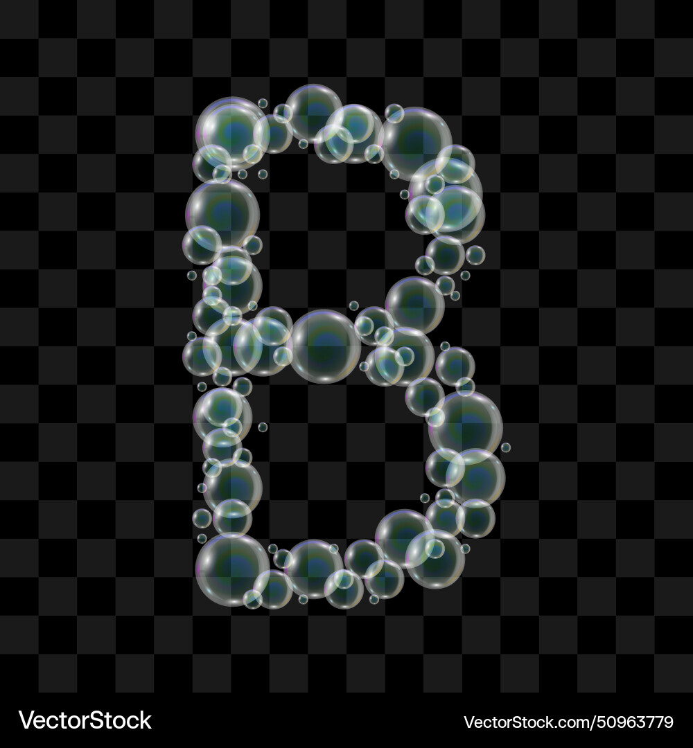 Letter b made of soap bubbles Royalty Free Vector Image