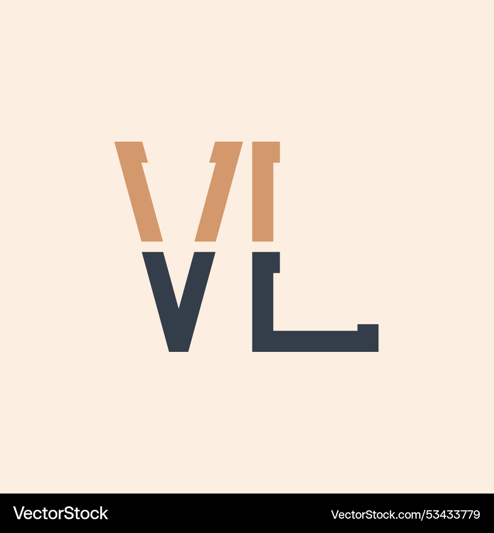 Modern vl letter logo design creative Royalty Free Vector