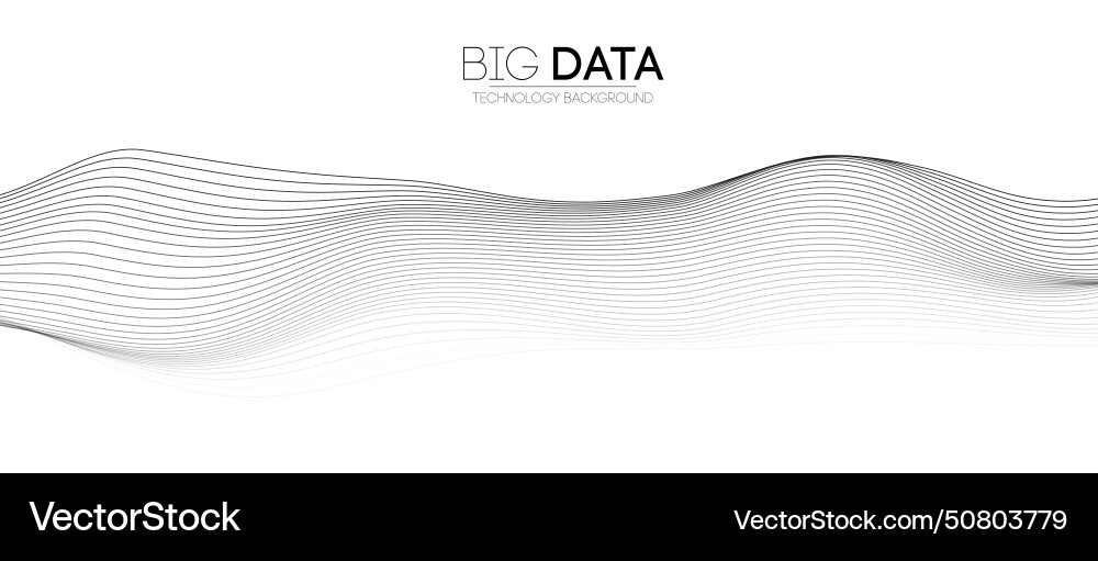 Monochrome wave pattern for big data technology Vector Image