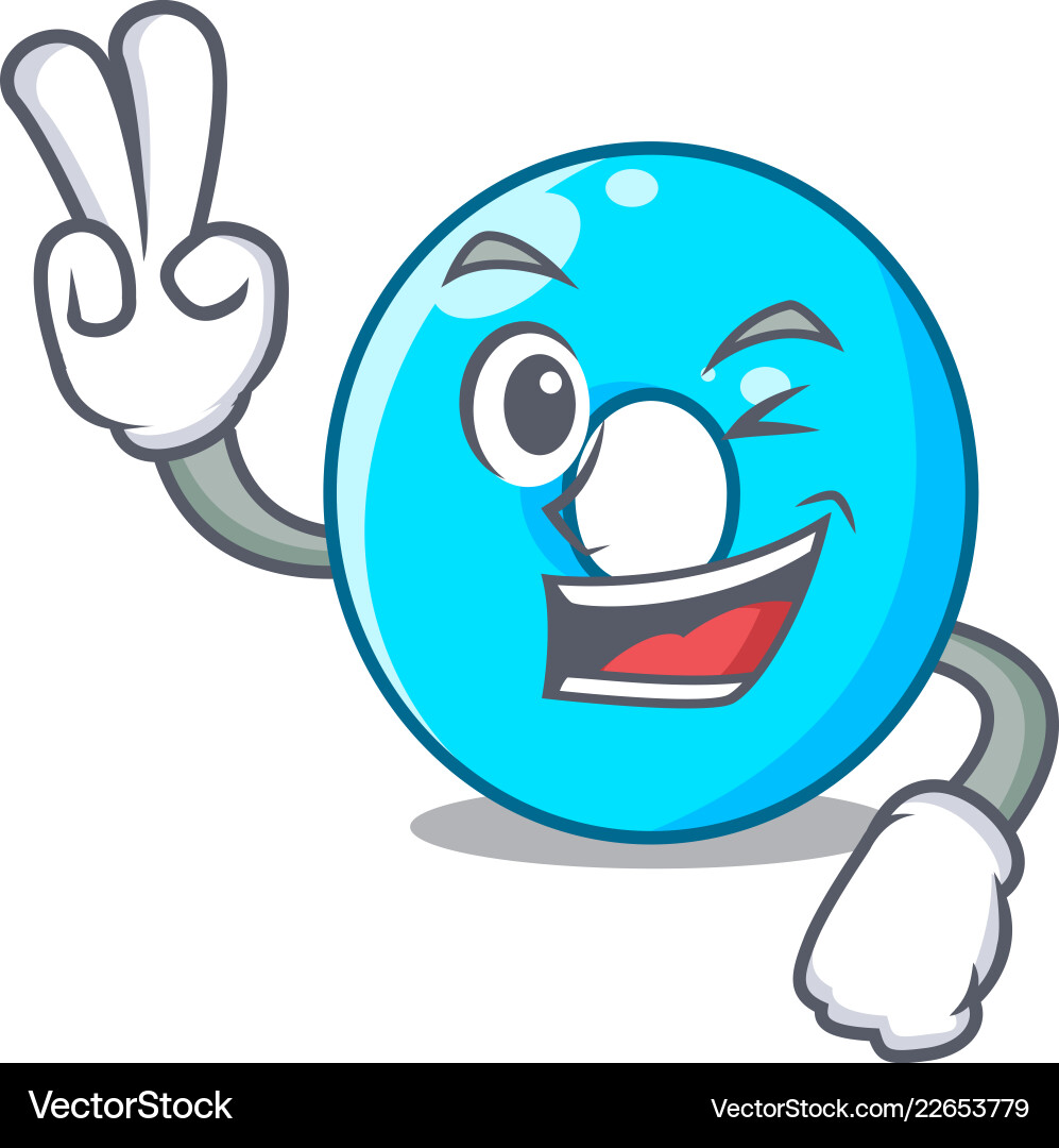 Two finger the number zero on a cartoon Royalty Free Vector