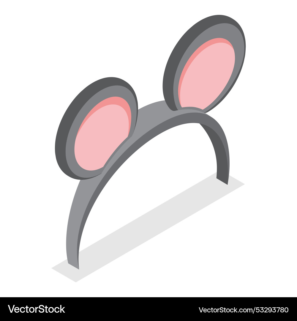 3d isometric flat set of animals ears Royalty Free Vector