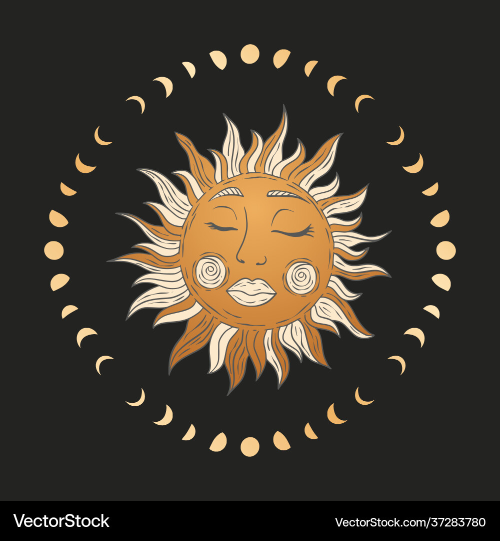 Celestial sun star Royalty Free Vector Image - VectorStock