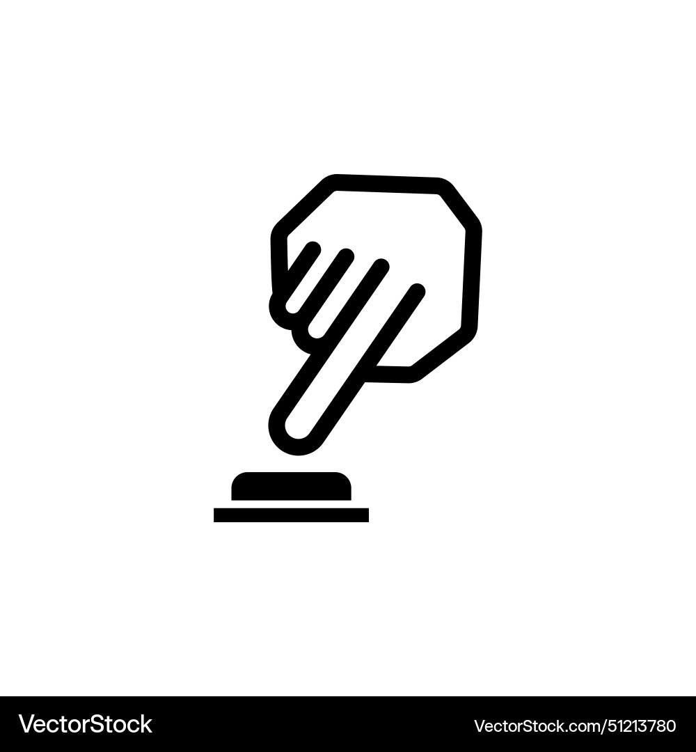 Finger pressing button push flat icon Royalty Free Vector