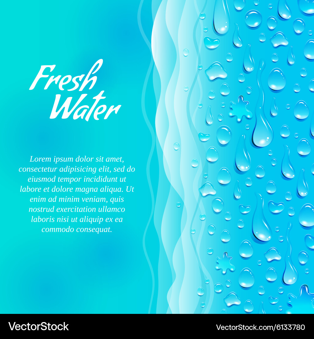Fresh water promotion ecological poster Royalty Free Vector