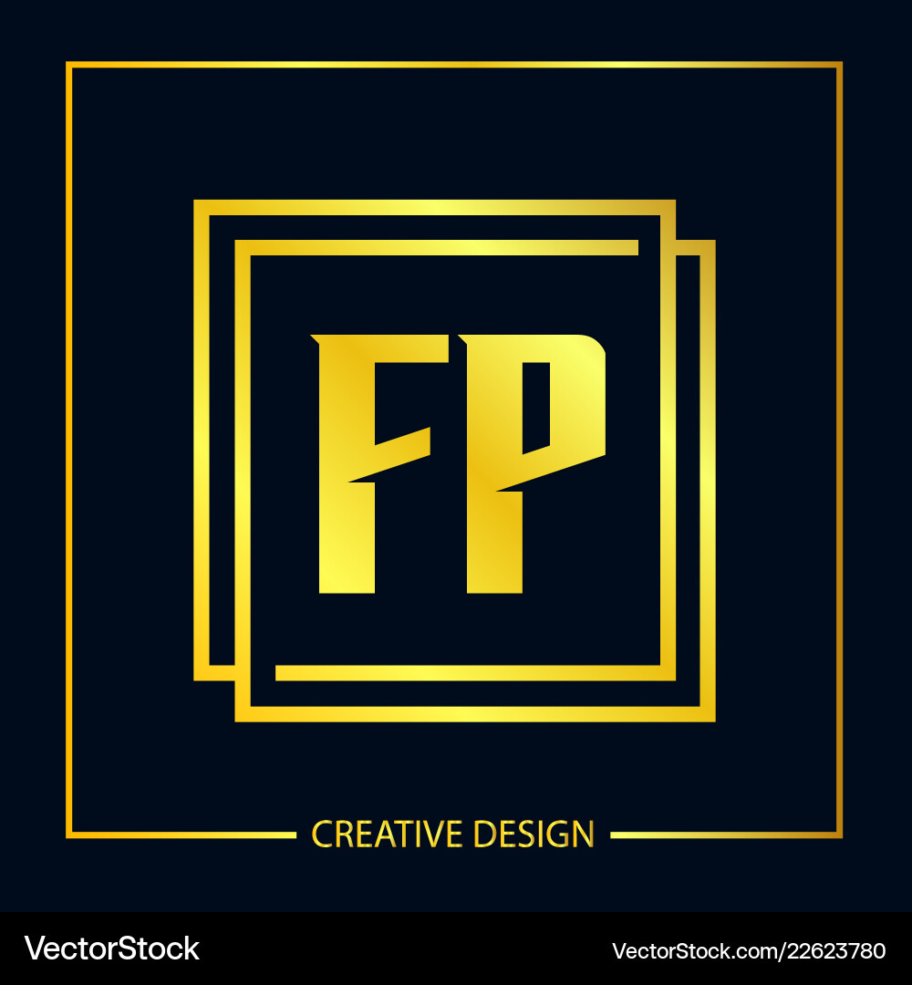 Initial fp letter logo template design Royalty Free Vector