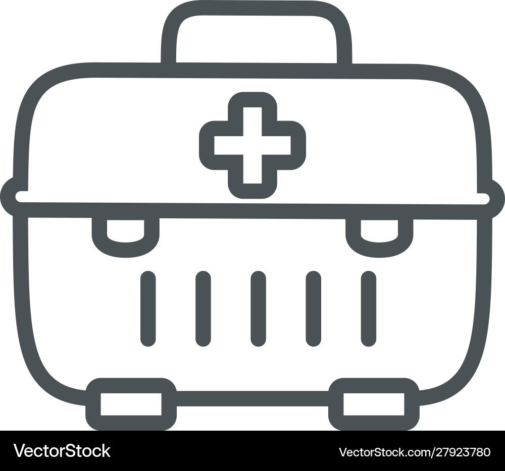 Kit first aid medical protection safety line Vector Image