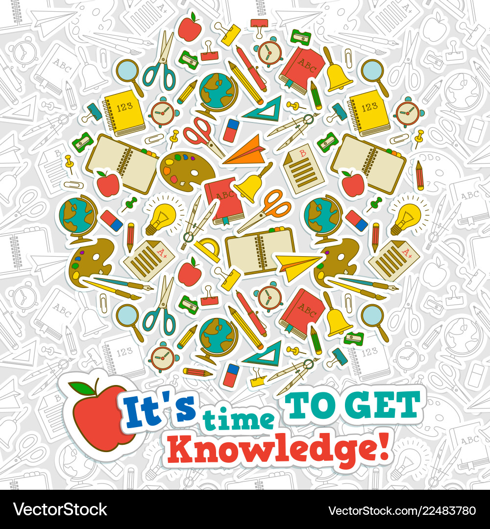 Knowledge cartoon composition Royalty Free Vector Image