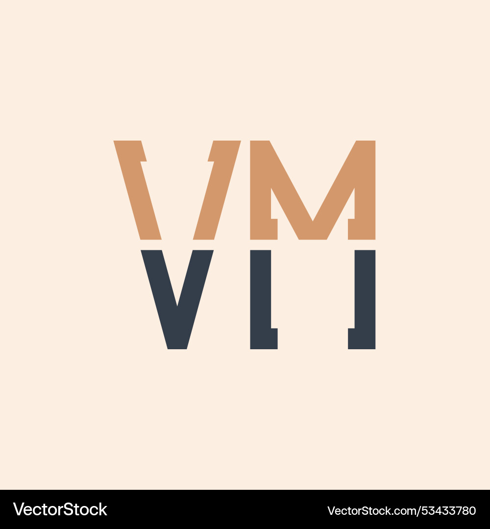 Modern vm letter logo design creative and Vector Image