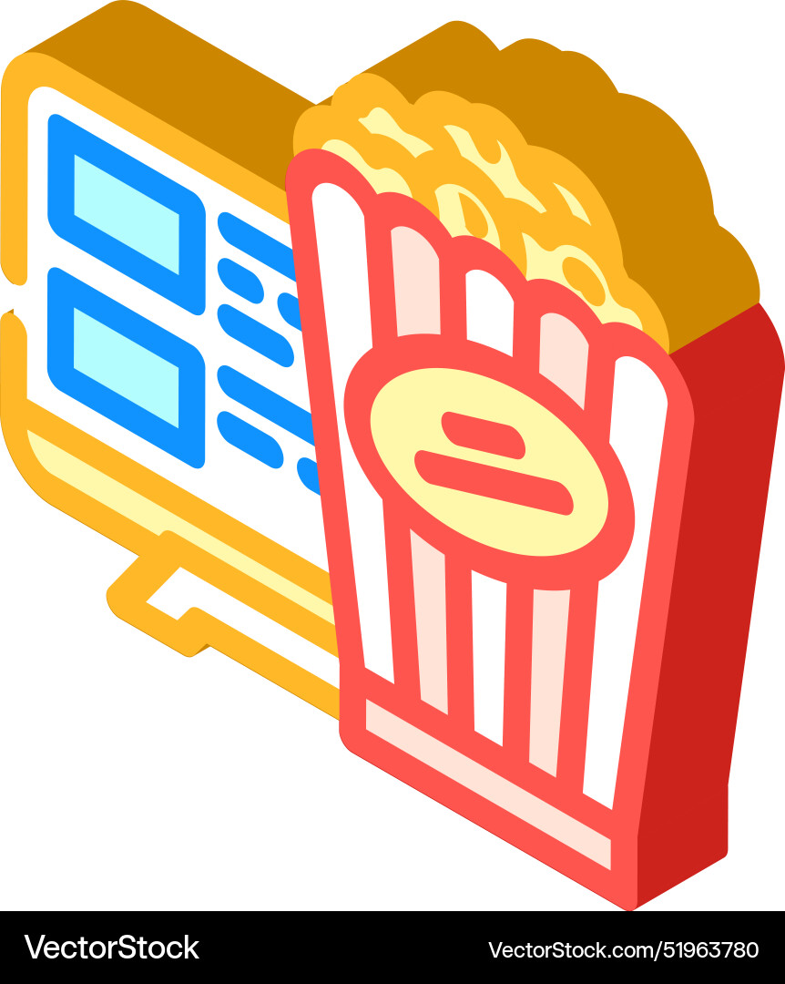 Movie marathon autumn isometric icon Royalty Free Vector