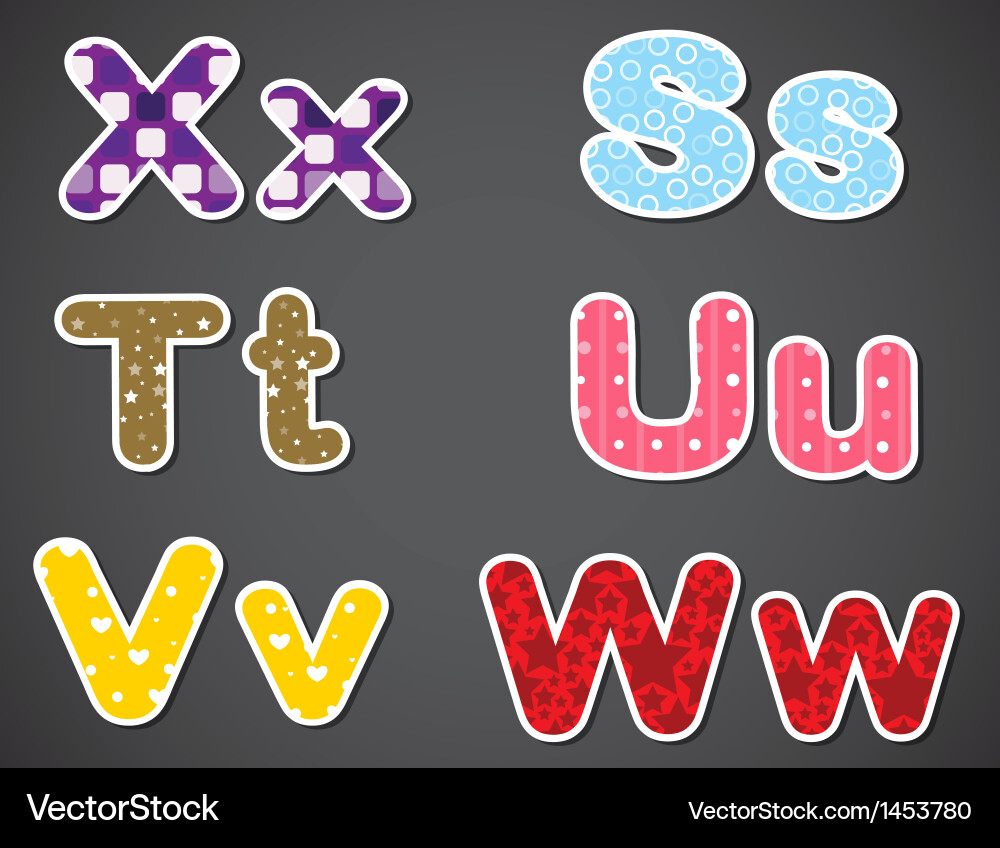 Six different letters Royalty Free Vector Image
