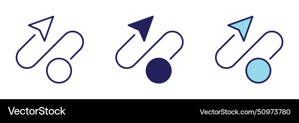 Starting point guide icon - navigation set Vector Image