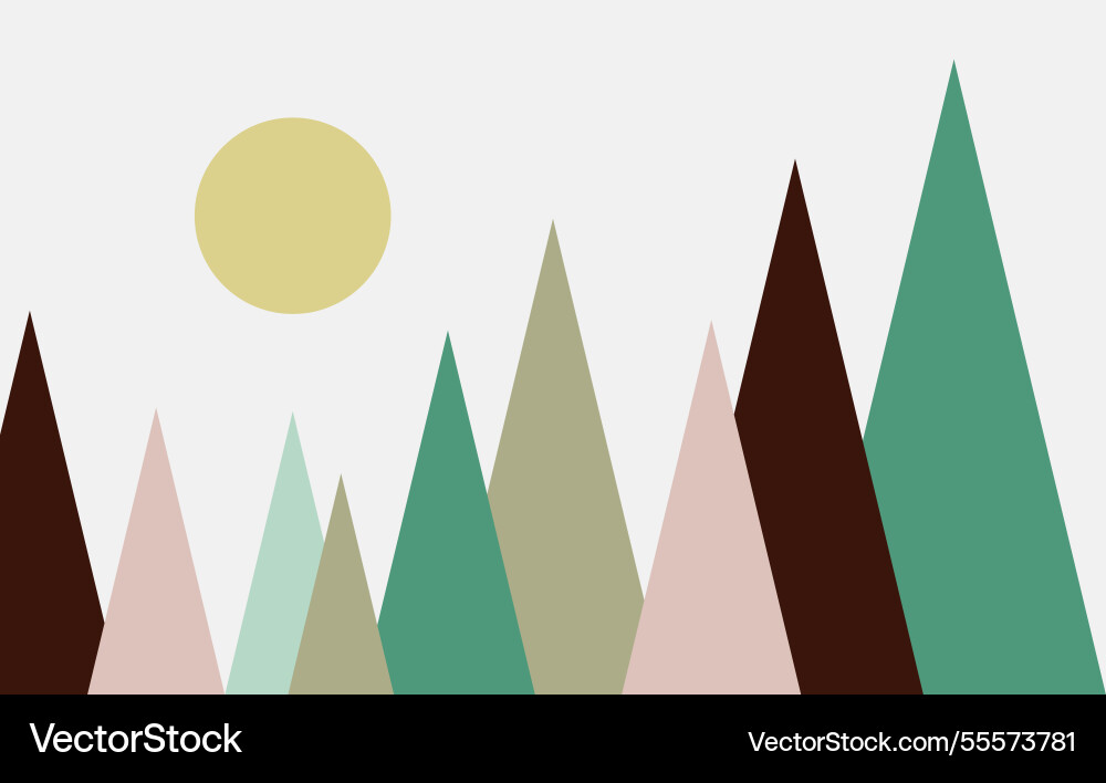 Abstract mountain geometric wall art background Vector Image