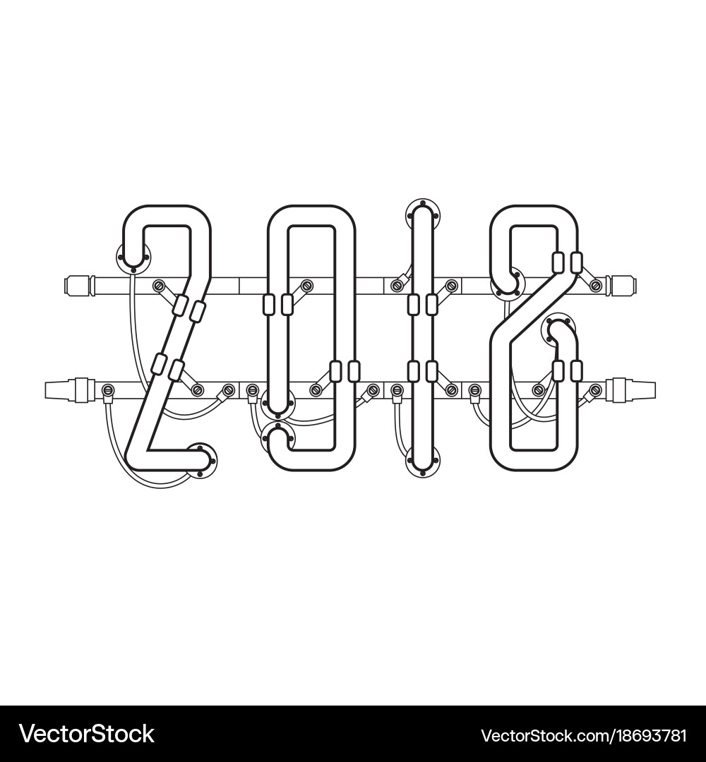 Black and white neon sign 2018 Royalty Free Vector Image