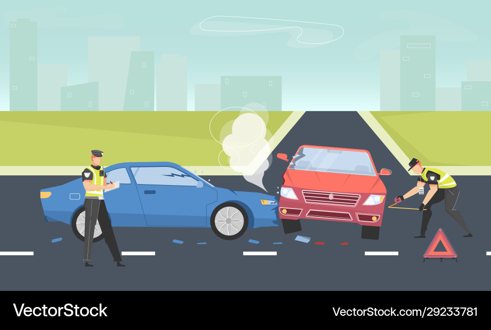 Car accident background Royalty Free Vector Image