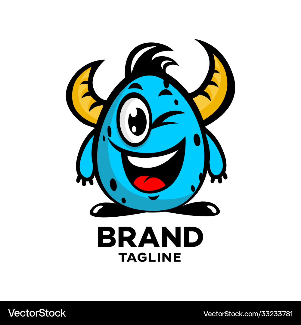Cute Monster Mascot Logo Royalty Free Vector Image