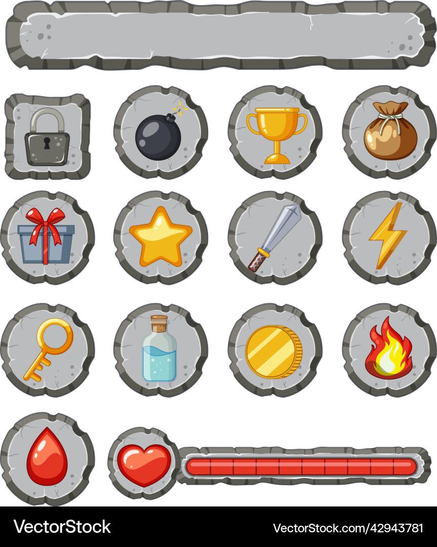 Game element on white background template Vector Image