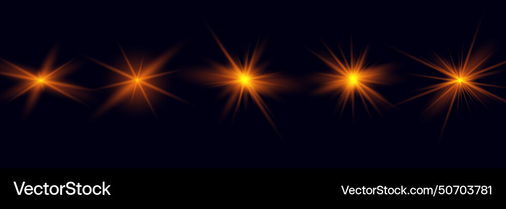 Glowing light effects sparkling and shining Vector Image