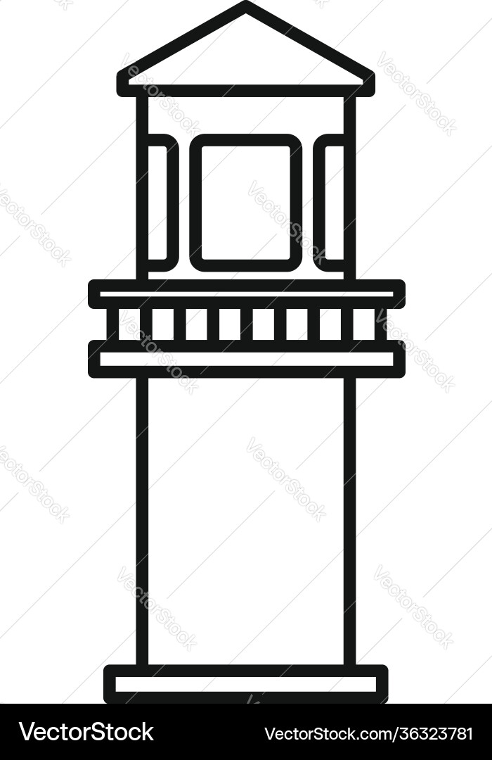 Prison guard tower icon outline style Royalty Free Vector