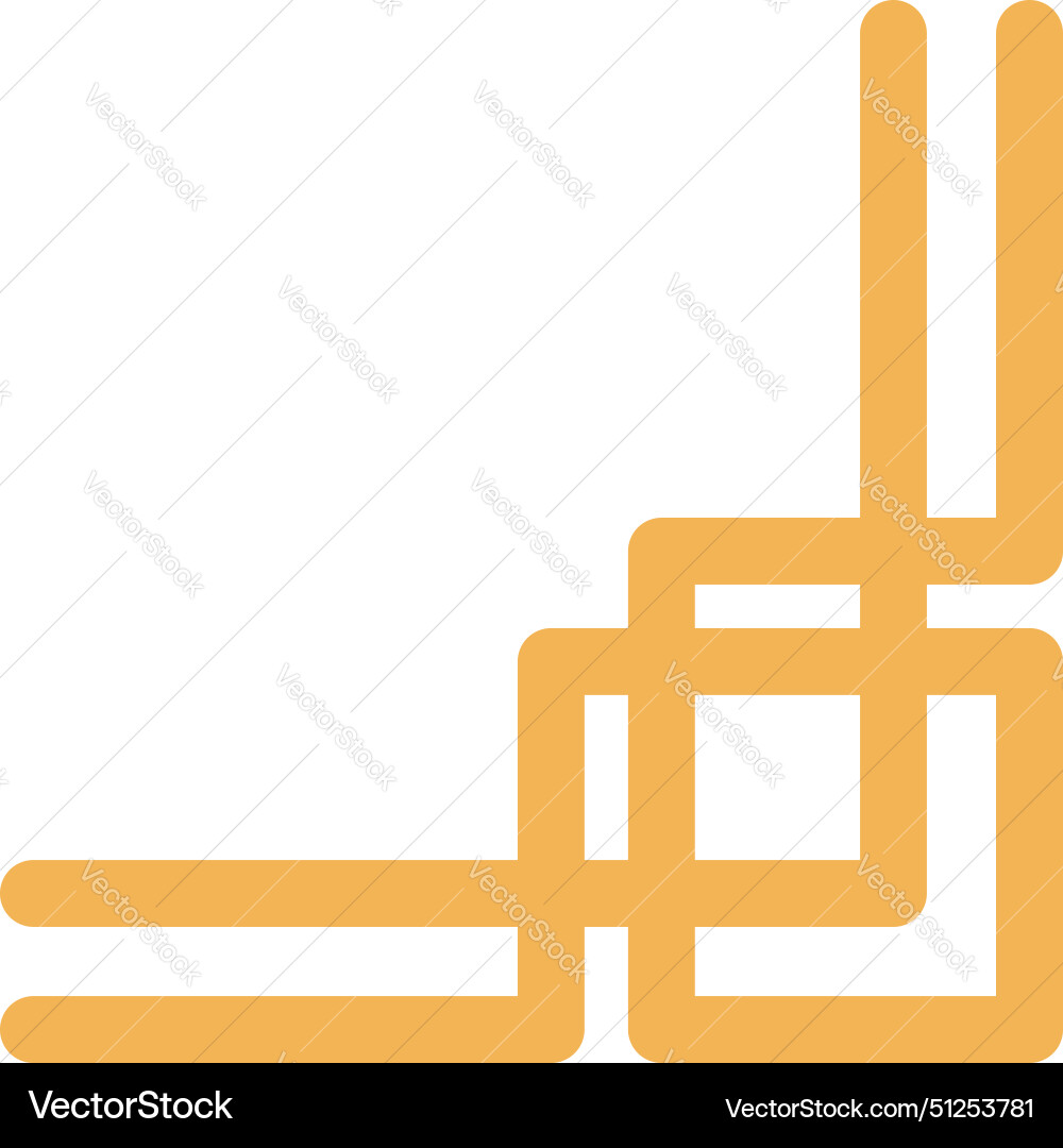 Traditional asian frame corner element line art Vector Image