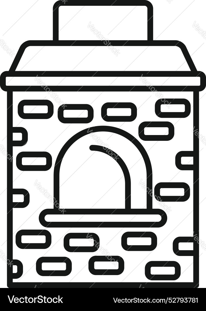 Traditional brick oven baking bread with chimney Vector Image