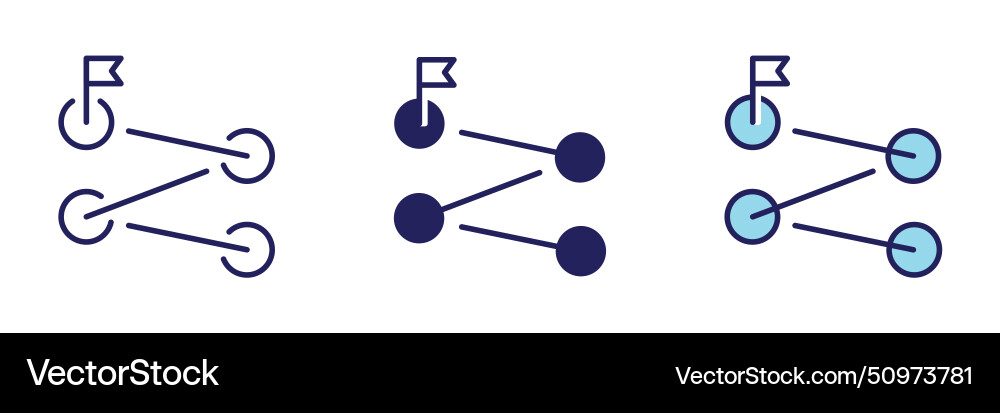 Travel routes icon - navigation set Royalty Free Vector