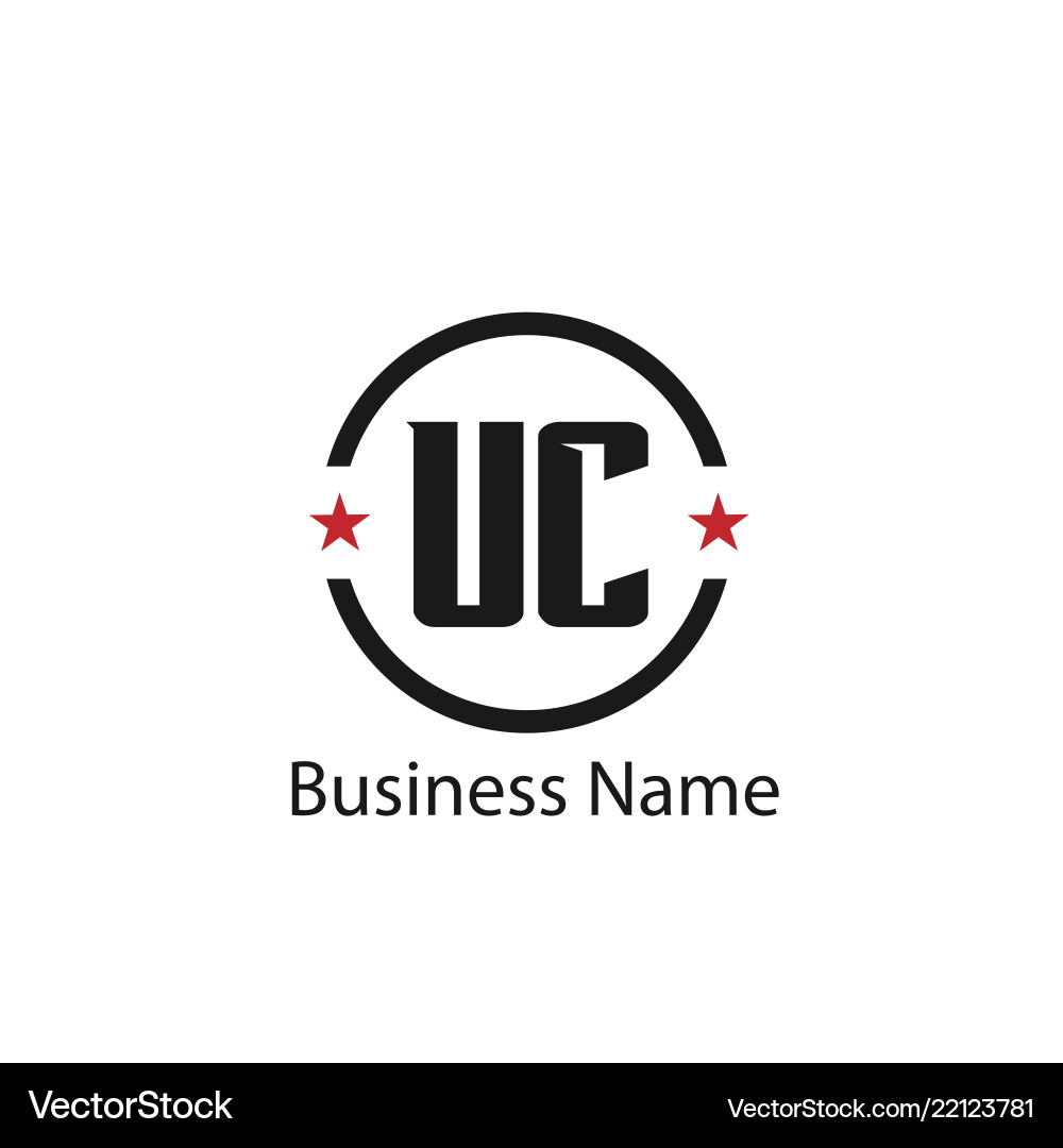 UC Initial Letter Logo Template Royalty Free Vector Image
