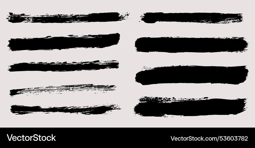 Brush strokes painted rectangles set Royalty Free Vector