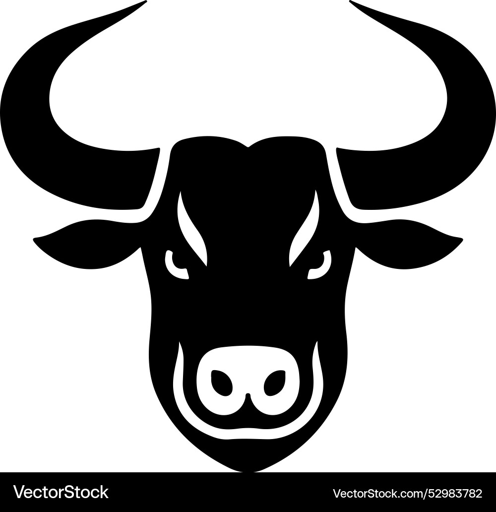 Bull head silhouette royalty Royalty Free Vector Image