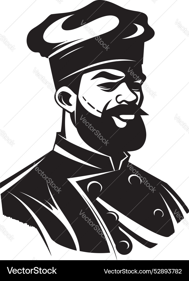 Chefs palette monochrome craft elegant culinary Vector Image